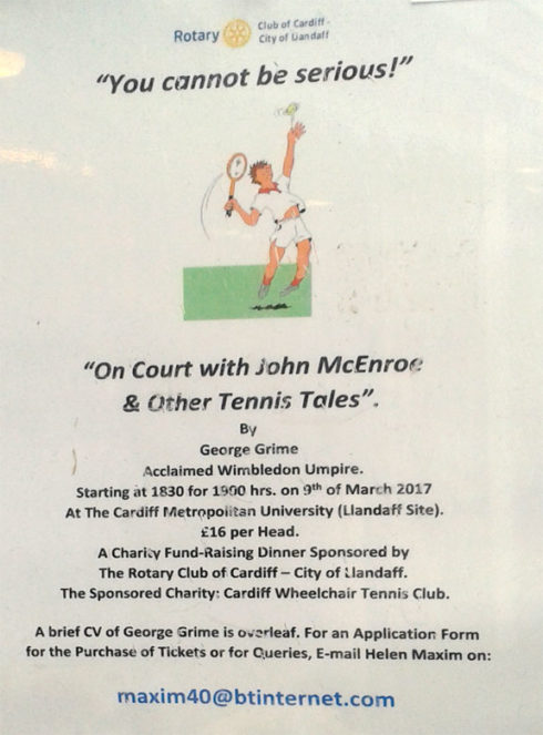 Tennis tales by Wimbledon umpire George Grimes – LlandafPost.co.uk